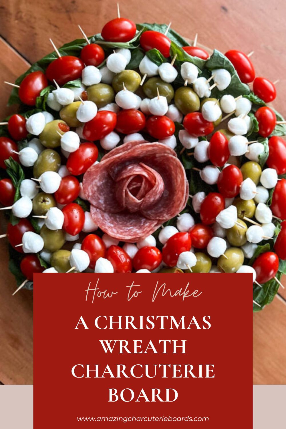 How to Create a Caprese Christmas Wreath Charcuterie Board - Amazing ...
